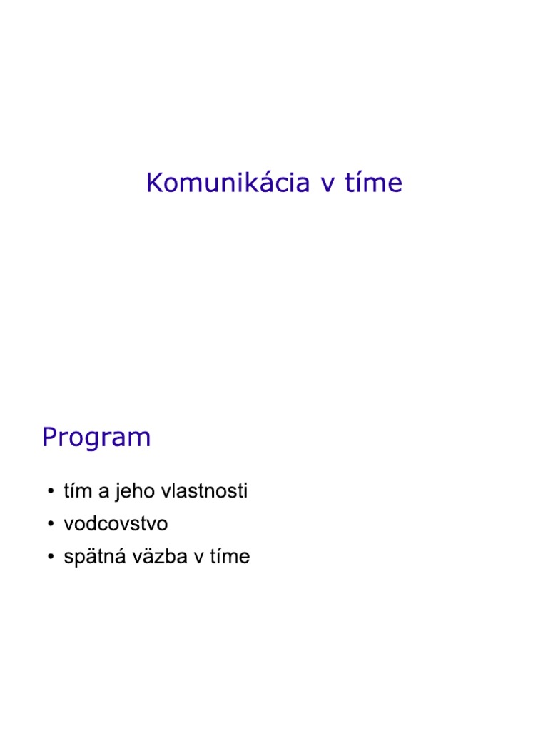 Prednaska 5 Komunikacia V Time | PDF