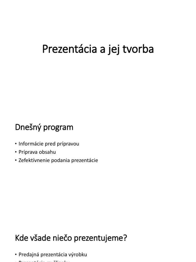 Prednaska 8 Tvorba Prezentacie PDF | PDF