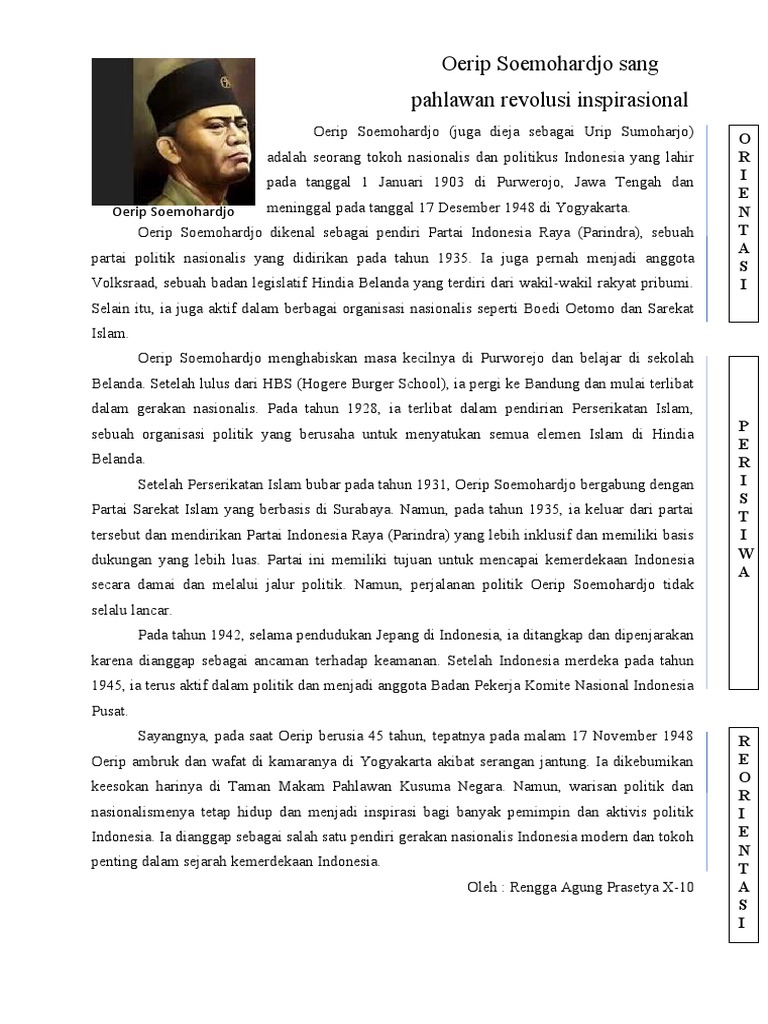 Teks Biografi Oerip Soemohardjo | PDF