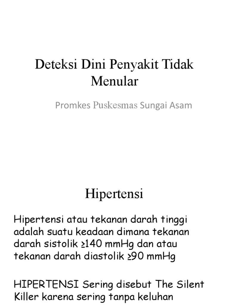 Deteksi Dini Penyakit Tidak Menular | PDF