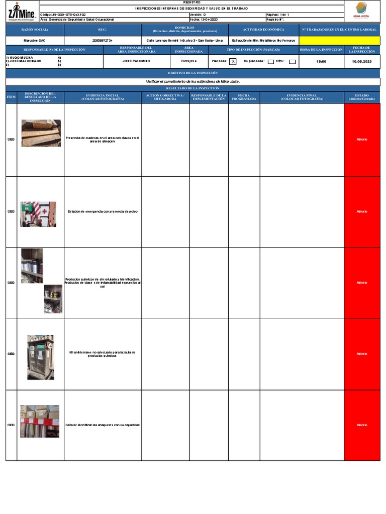 Inspeccion Cruzada - Marcobre 10.05.2023 | PDF