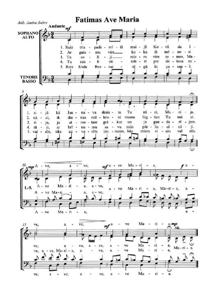Ave Maria de Fatima | PDF