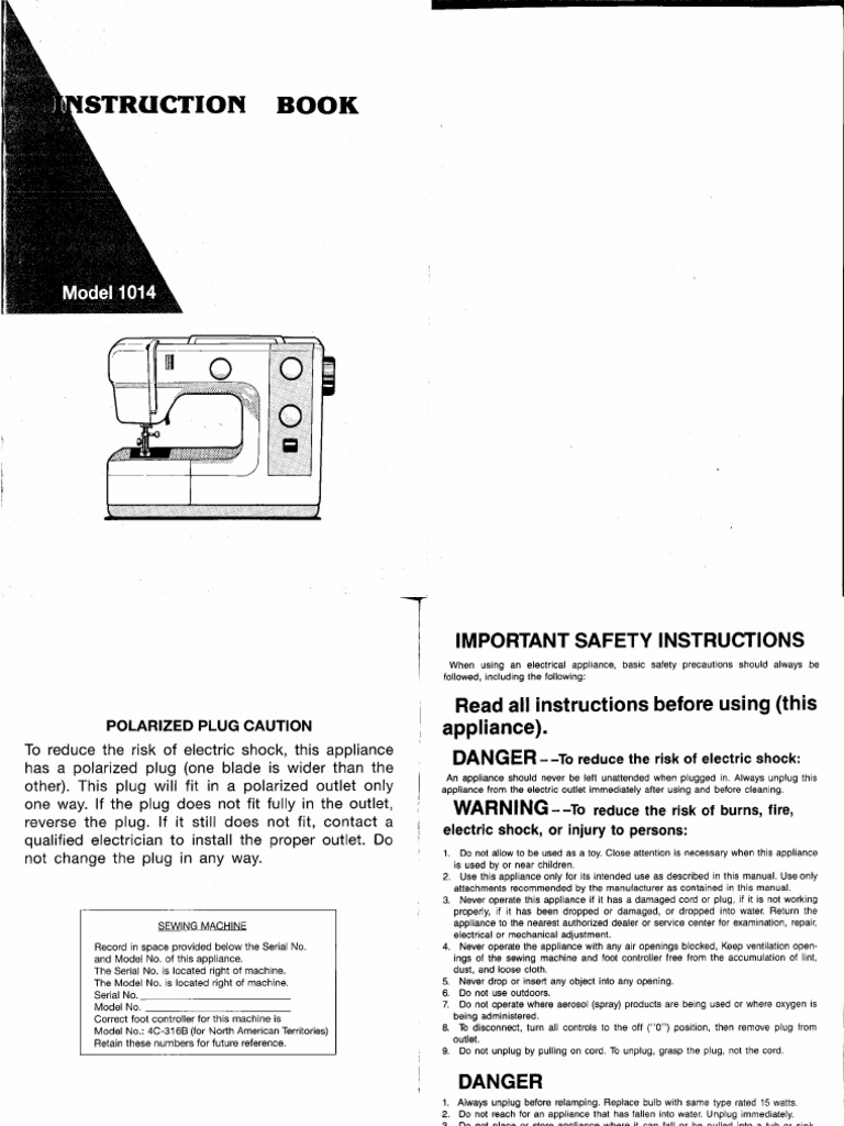 Singer Manual 1014 | PDF