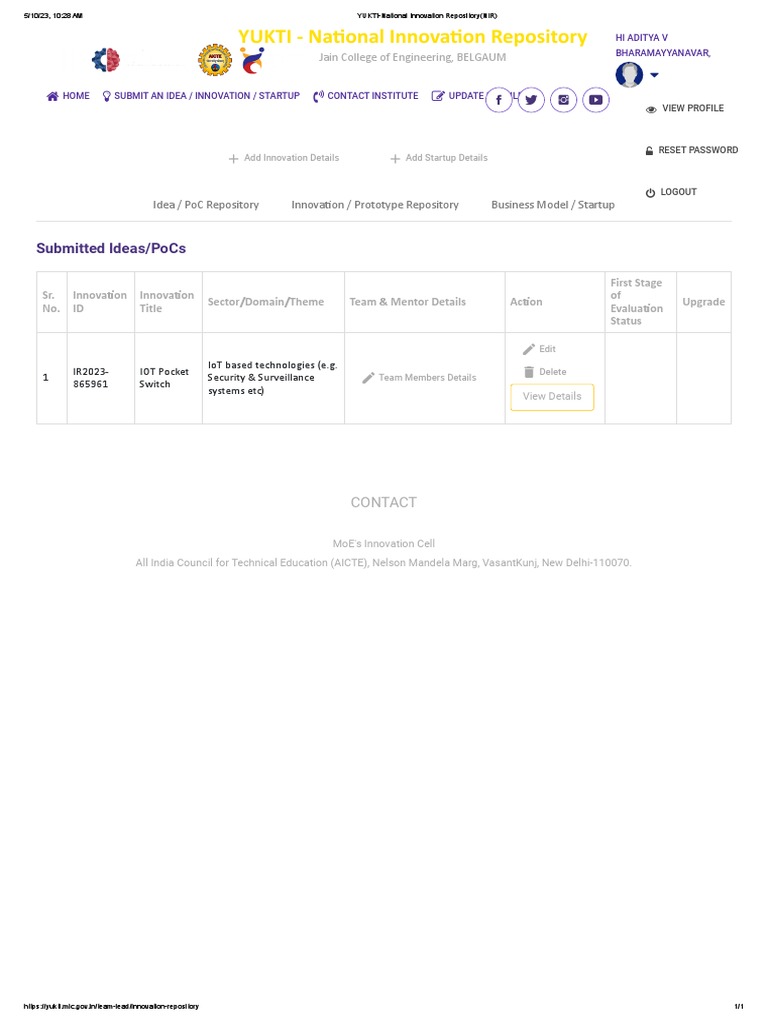 YUKTI-National Innovation Repository (NIR) | Download Free PDF ...
