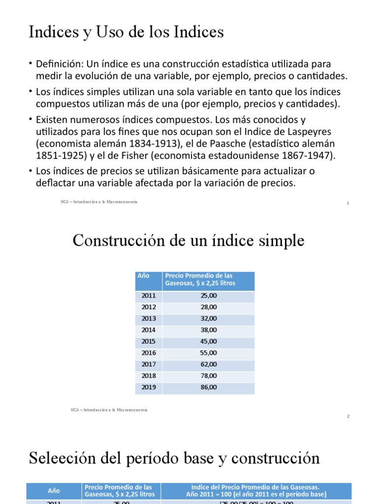 Indices y Uso de Los Indices | PDF | Macroeconómica | Economias