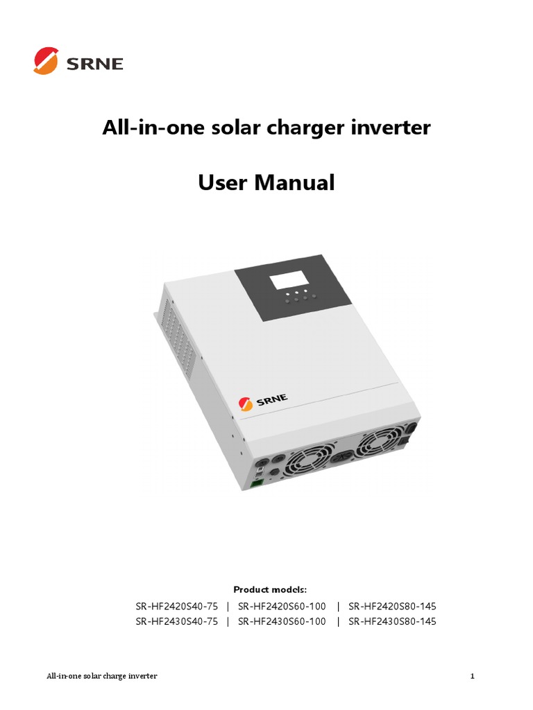 SRNE All-in-One Inverter User Manual | PDF | Power Inverter | Photovoltaics