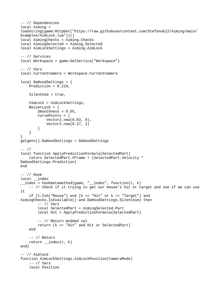 Da Hood AimLock Script Guide | PDF