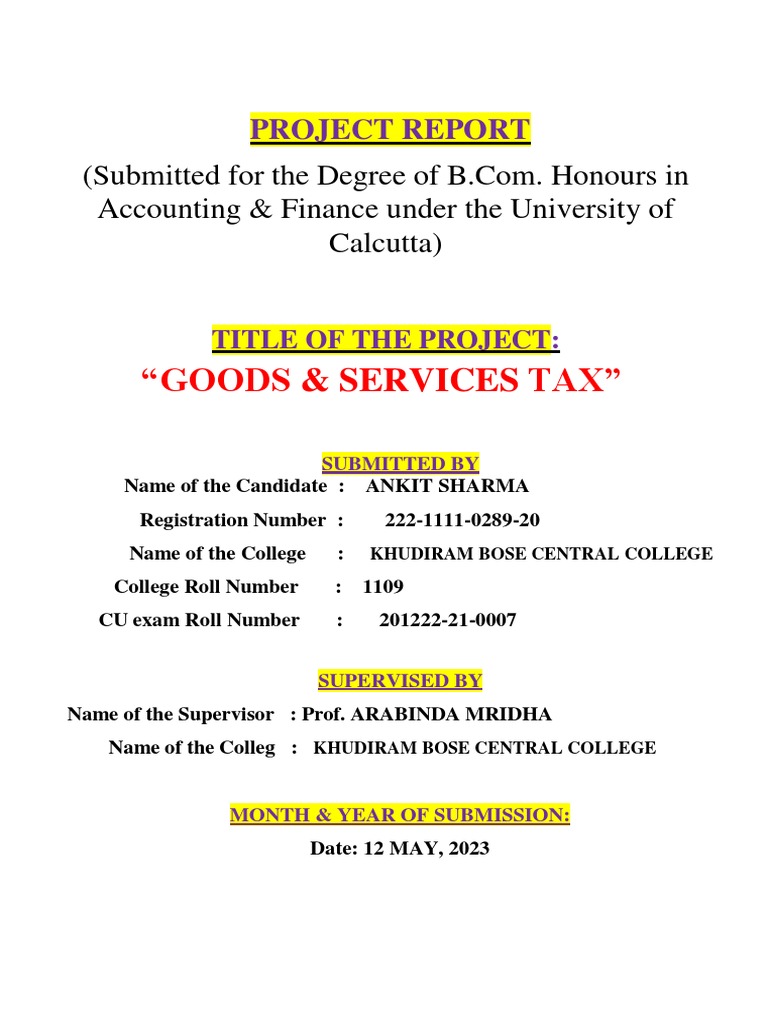 Ankit - GST - Project 33333333333333 | PDF | Taxes | Government Finances