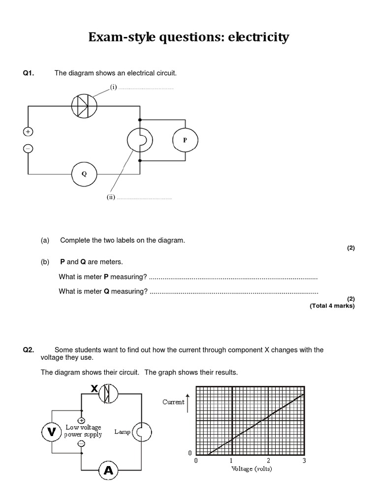 Revision Questions PDF | PDF | Voltage | Electrical Resistance And ...