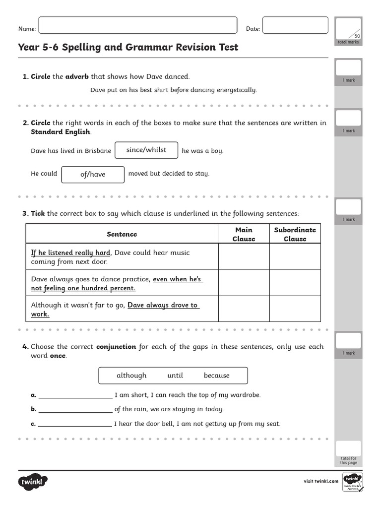 Au t2 e 2197 Year 5 6 Spelling and Grammar Revision Activity Sheets | PDF
