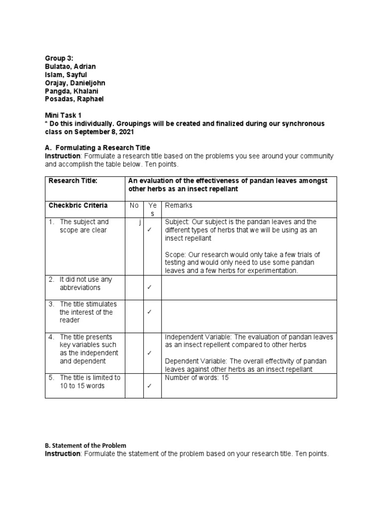 Mini Task 1 Research 10 Pdf