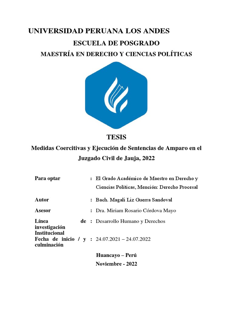Medidas Coercitivas y Ejecución de Sentencias de Amparo en el Juzgado ... Medidas Coercitivas y Ejecución de Sentencias de Amparo en el Juzgado ...