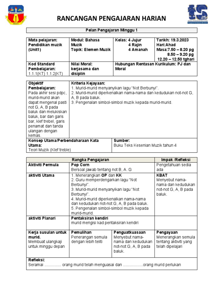 RPH Minggu 1 (Ahad) | PDF
