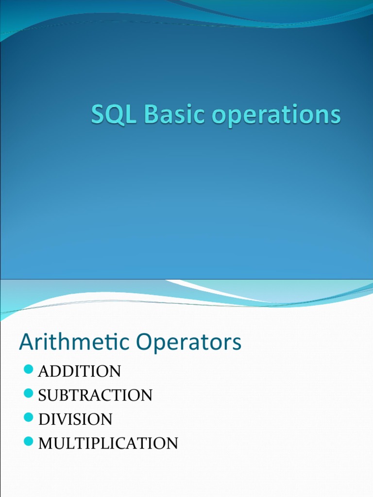 Unit 2 Sql Basic Operations Pdf 