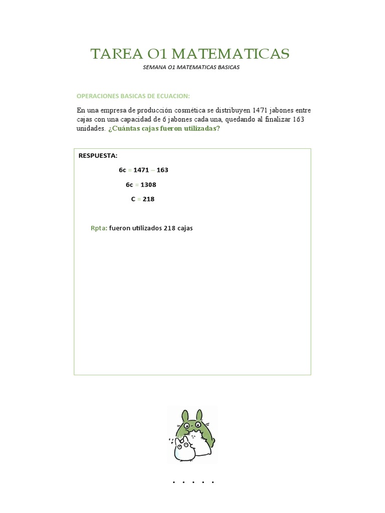 Doc1 Tarea Matematicas | PDF