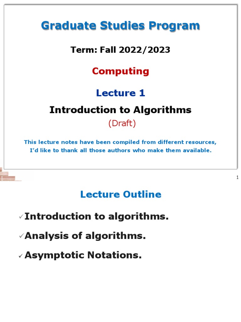 Lect 1 Intro | PDF | Algorithms | Time Complexity