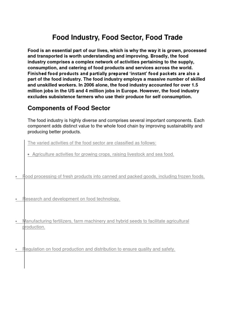 Food Industry | PDF | Food Industry | Foods