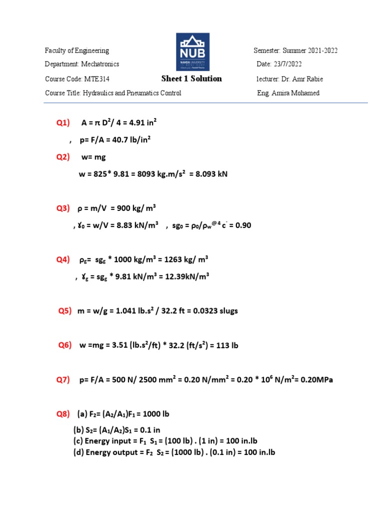 Tutorial 1 - solution - | PDF