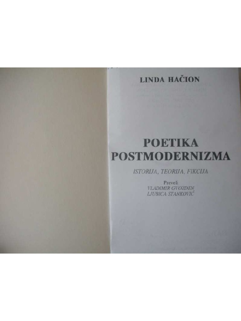 Linda Hacion Poetika Postmodernizma | PDF