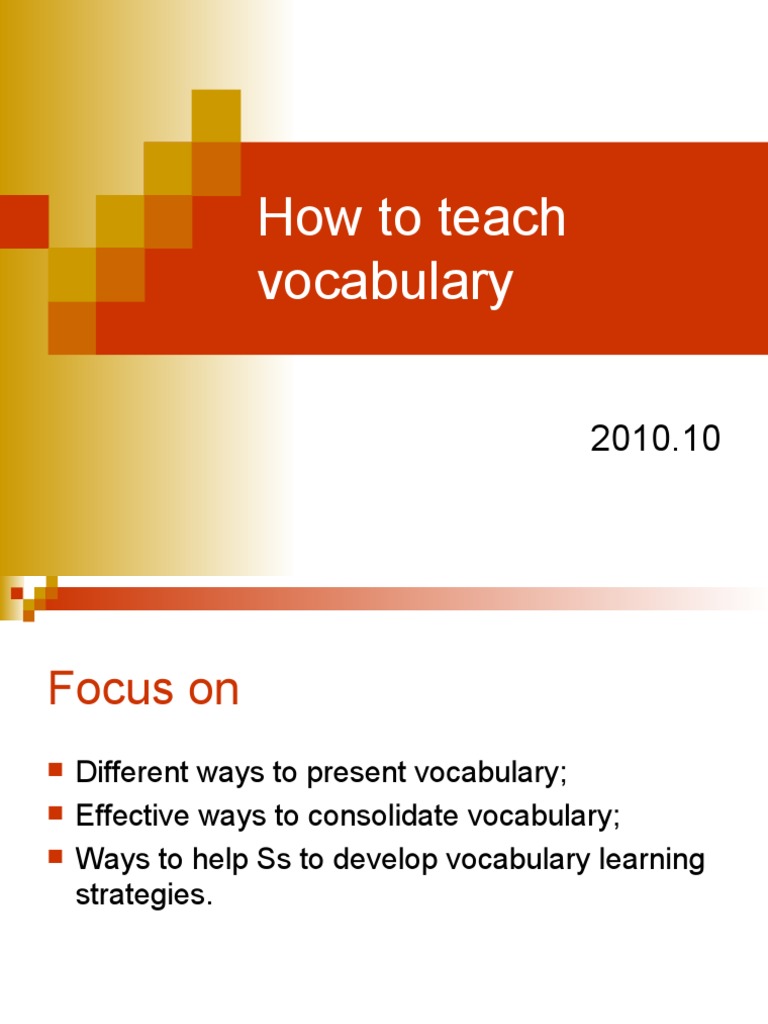 How To Teach Vocabulary | PDF | Vocabulary | Word