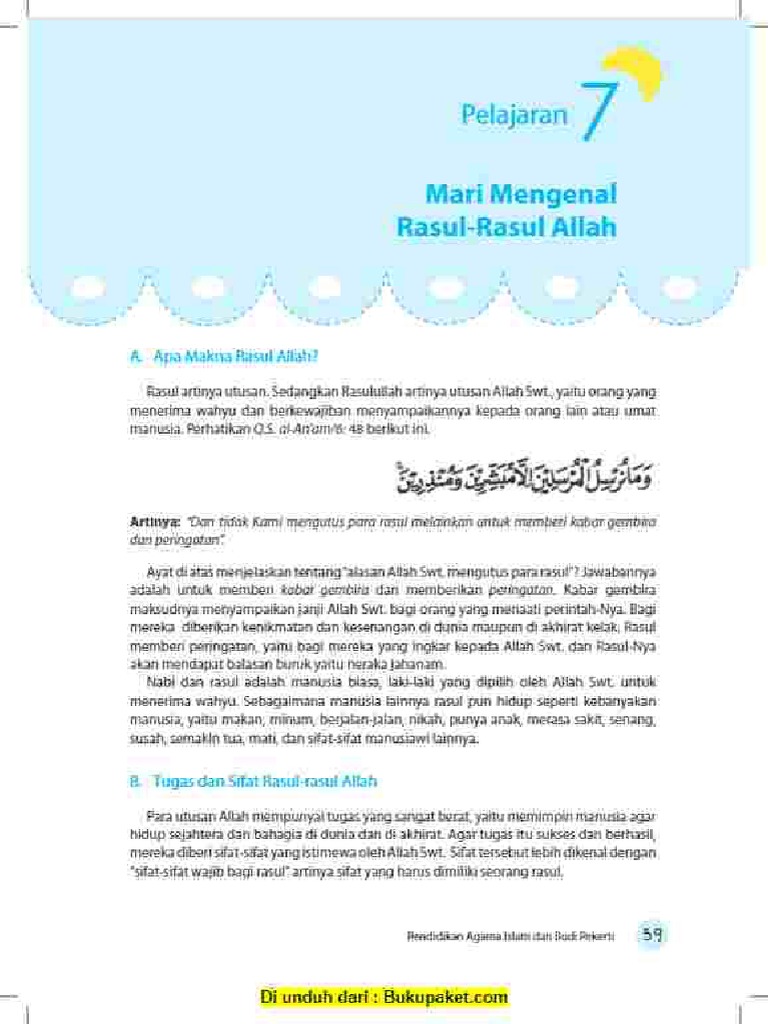 Pelajaran 7 Mari Mengenal Rasul-Rasul Allah - 11zon | PDF