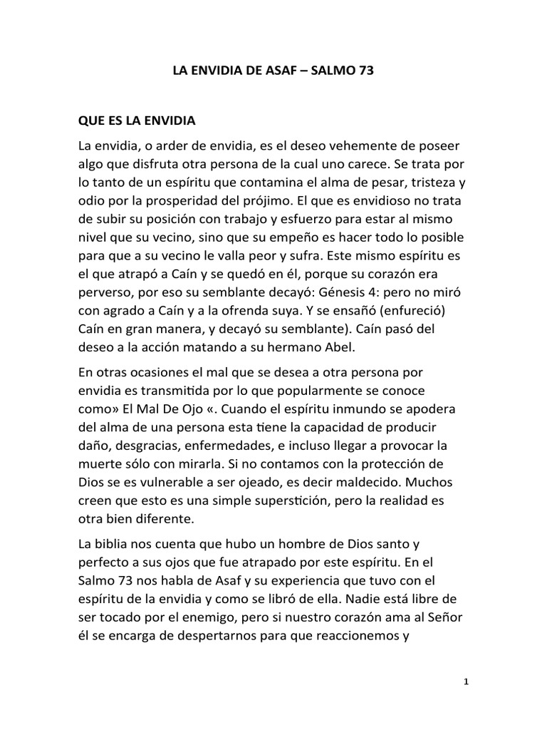 Que Es La Envidia | PDF | Envidia | Salmos