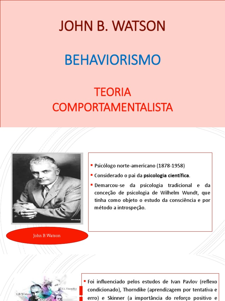 Powerpoint - John Watson e o Behaviorismo | PDF | Behaviorismo | Comportamento