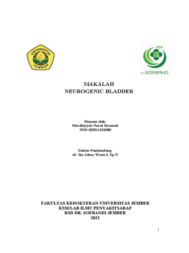 Makalah Neurogenic Bladder-Mardhiyyah Nurul Hasanah | PDF | Sains ...