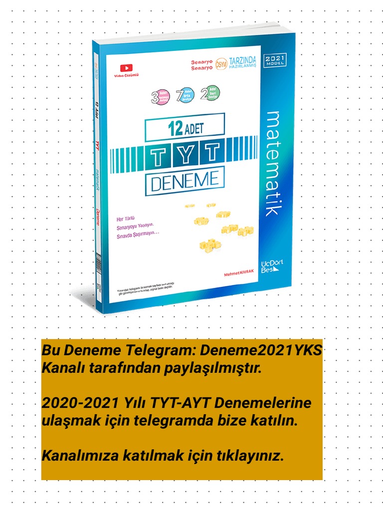 345 TYT Matematik Deneme (22021 HD Renkli PDF | PDF
