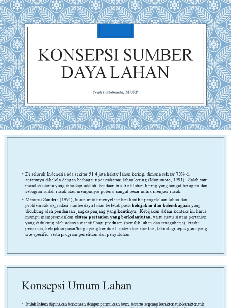 Konsepsi Sumber Daya Lahan | PDF