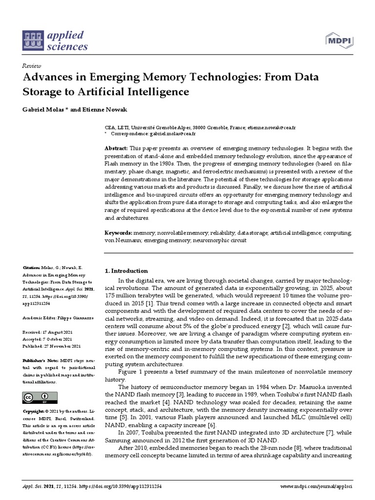 Applsci 11 11254 | PDF | Flash Memory | Computer Data Storage