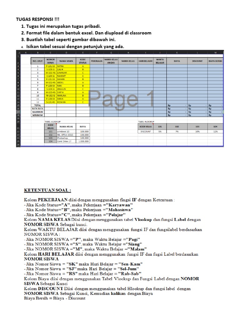 Tugas Responsi Excel | PDF