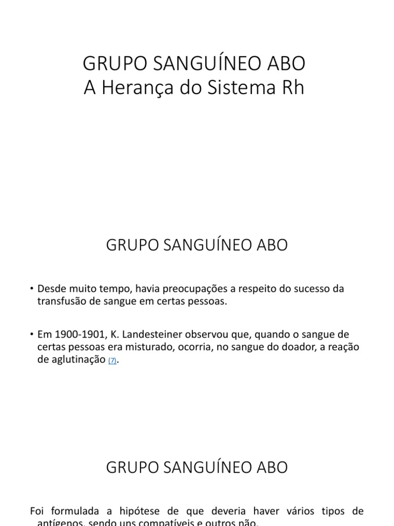 SIstema ABO e Fator RH PDF | PDF