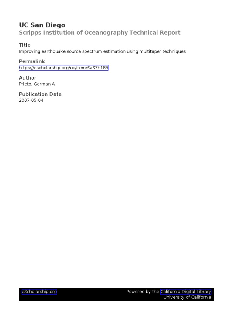 Improving Earthquake Source Spectrum Estimation Using Multitaper ...