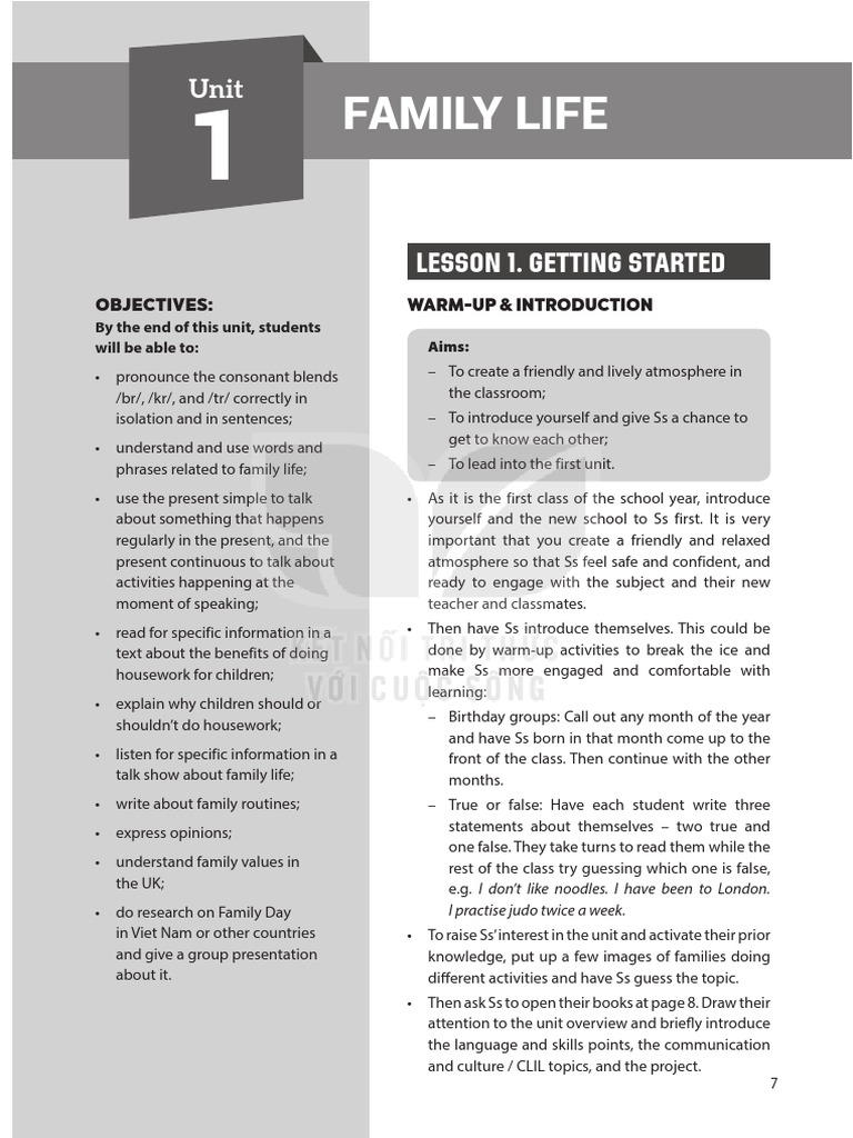 Classroom Warm-Up: Family Life Unit | PDF | Noun | Question