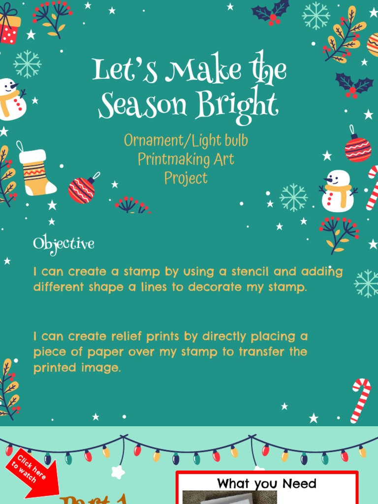 Lets Make The Season Bright - Printmaking Art Project | PDF