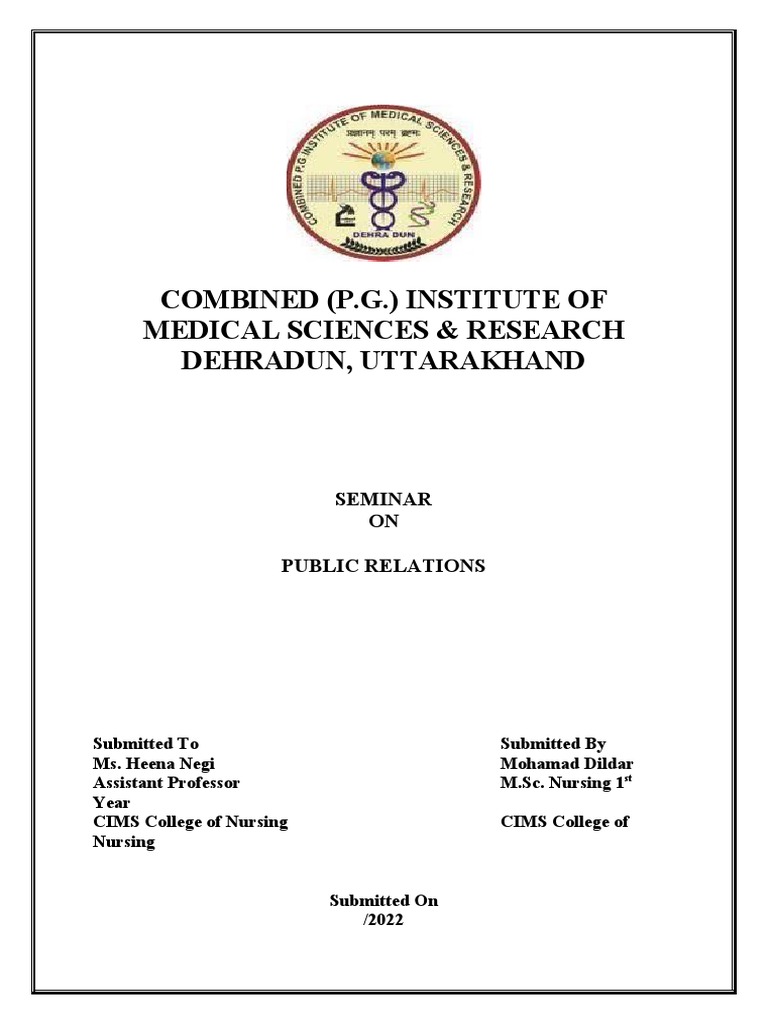 Seminar On Public Relation | PDF | Public Relations | Communication