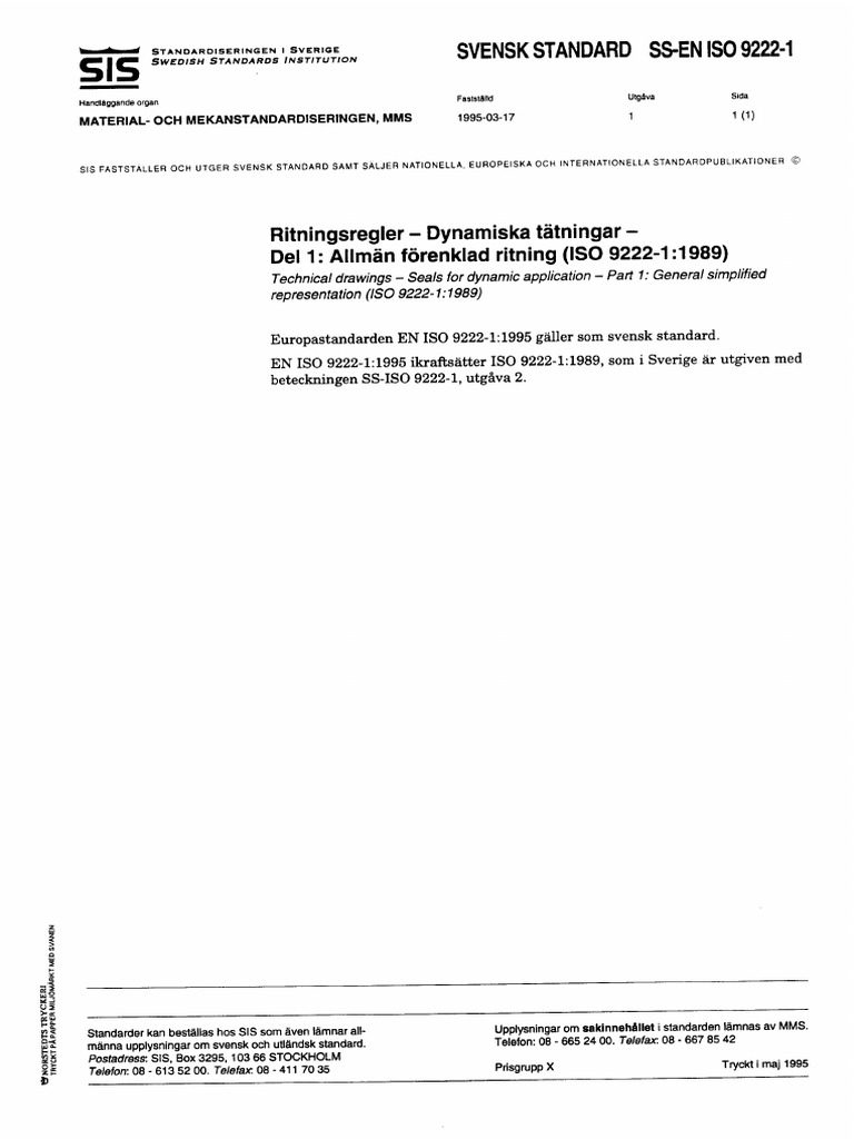 ISO - 9222-1 (Seals For Dynamic Application) | PDF