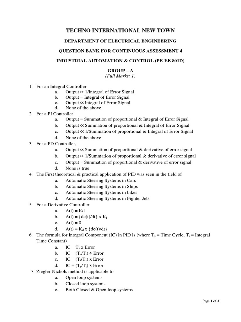 PEEE801D Question Bank CA4 | Download Free PDF | Physical Sciences | Electrical Engineering