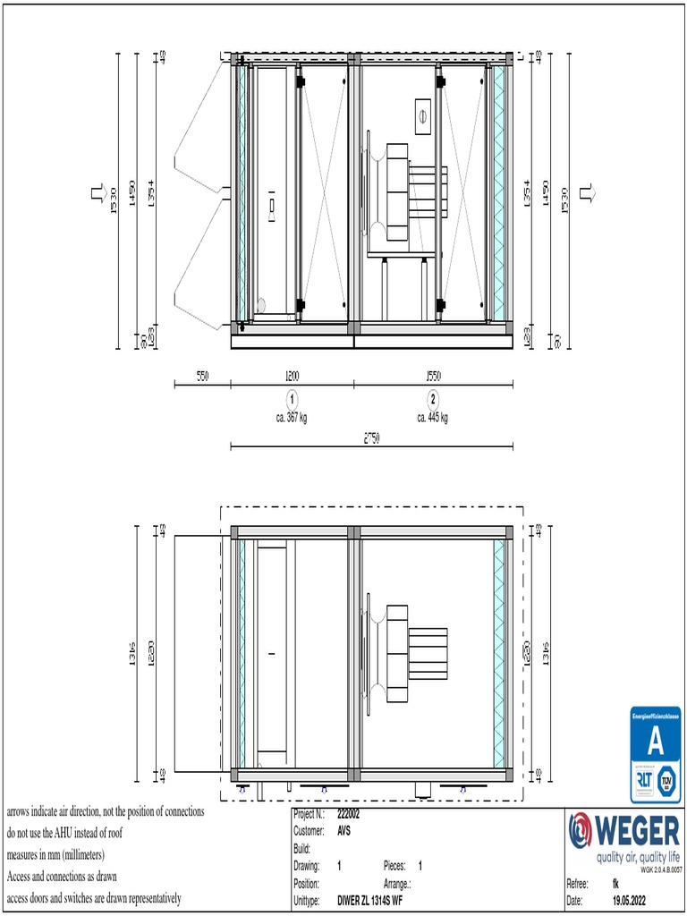 22-792-STD-37-DS-08-C Unidad Manejadora de Aire | PDF | Electrical ...