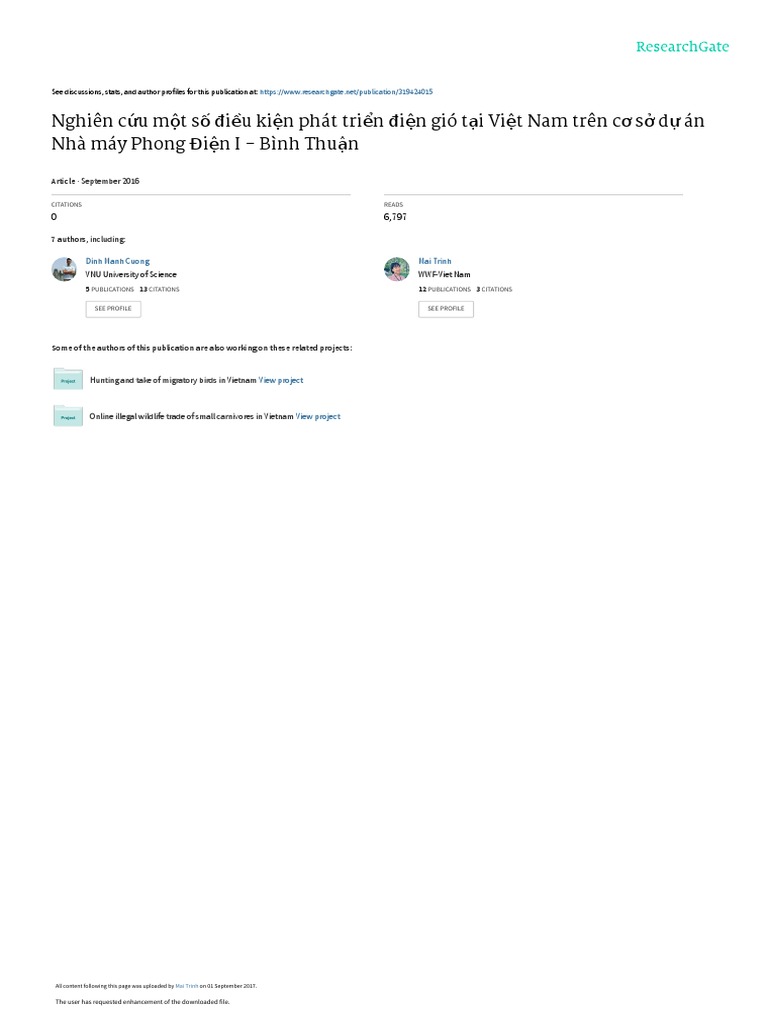 Phat Trien Phong Dien Binh Thuan | PDF