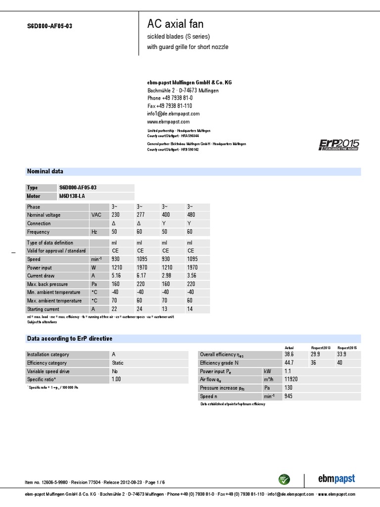 S6D800 Af05 03 | PDF | Electric Motor | Sound