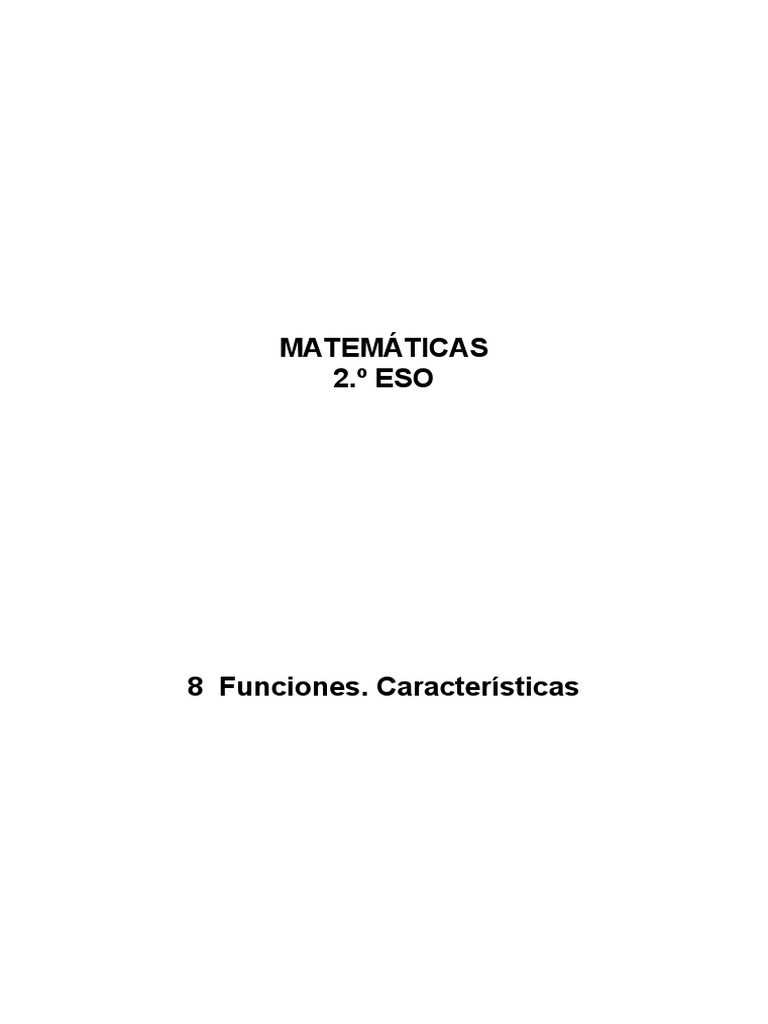 2º Eso Matematicas T8 Funciones | PDF | Métodos y materiales de enseñanza