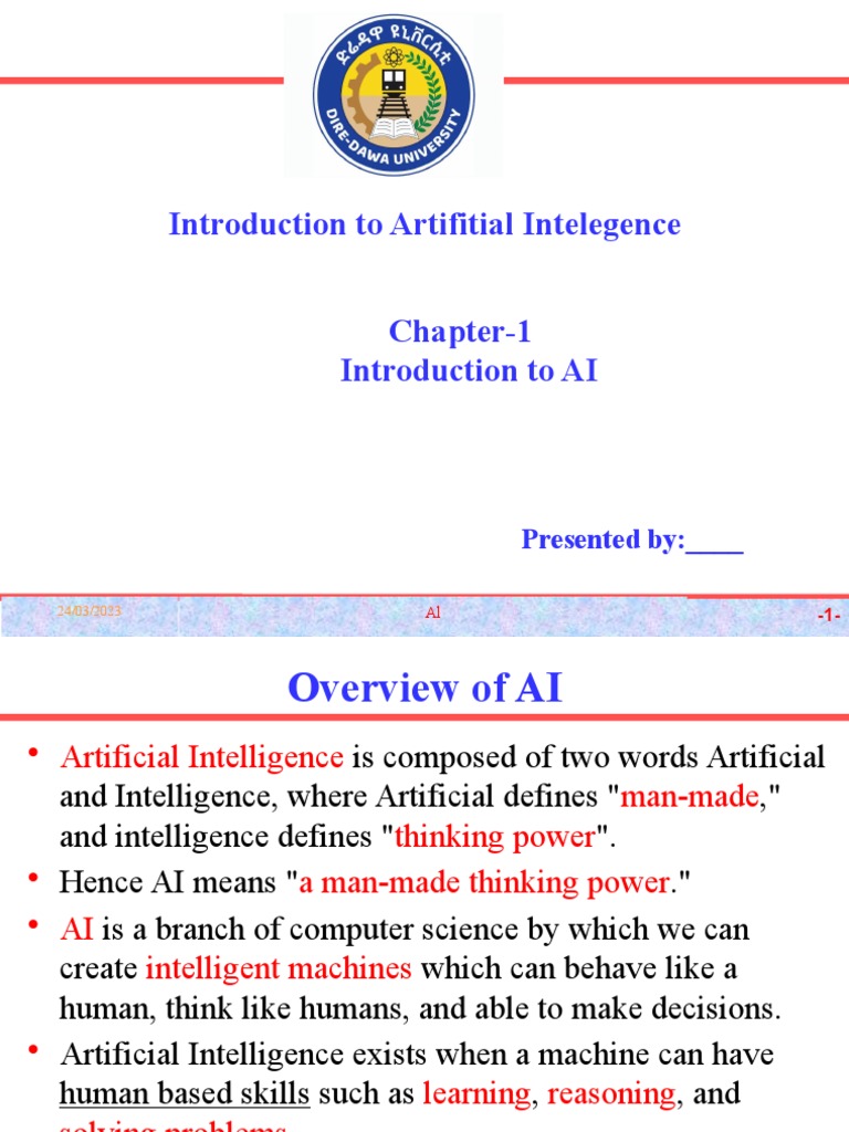 Chap-1 AI | PDF | Artificial Intelligence | Intelligence (AI) & Semantics