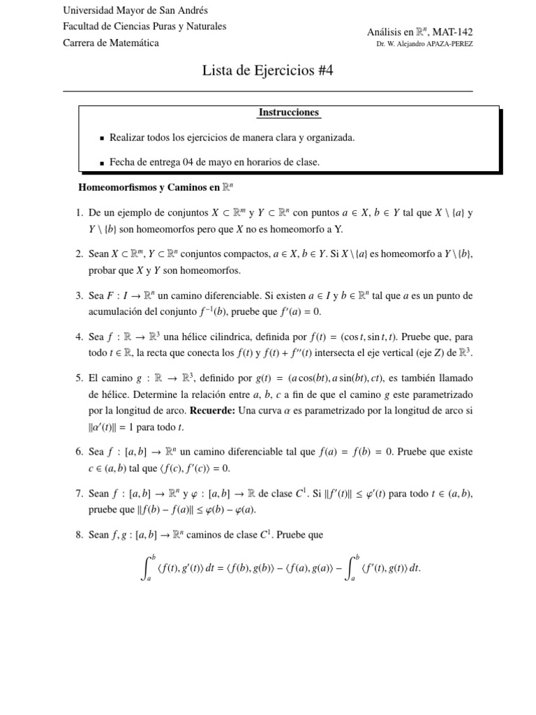 Exercises List 4 | PDF