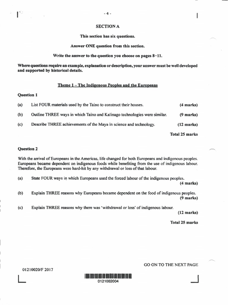 Csec Hist 2017 P2 PDF | PDF