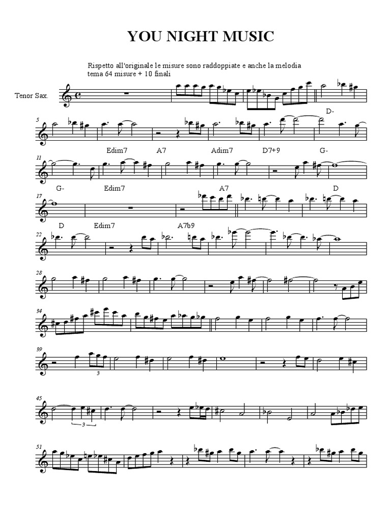 You and the Night: Sheet Music | PDF