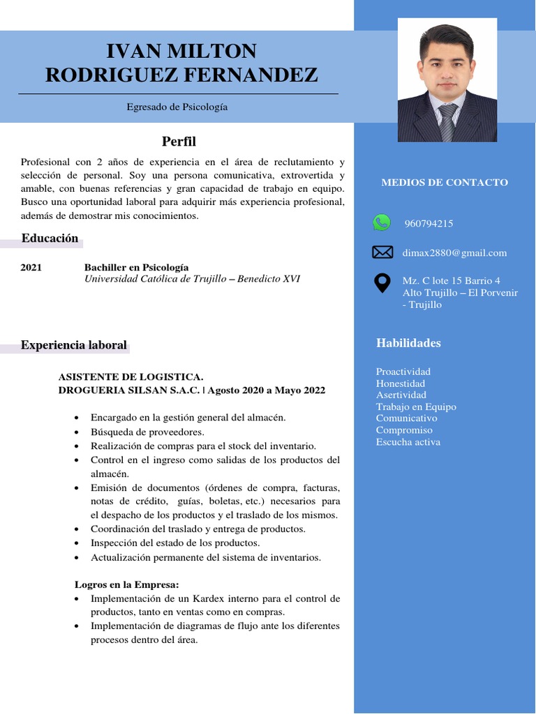 CV Ivan Rodriguez | PDF | Sicología | Psicología industrial y organizacional