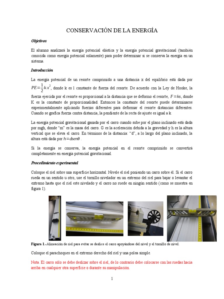 Conservacion de La Energia | Descargar gratis PDF | Energía potencial | Fuerza
