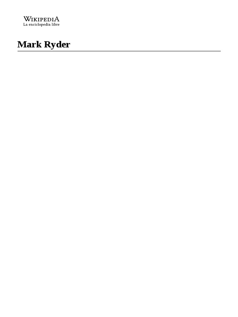 Mark Ryder | PDF | Actores de cine masculinos